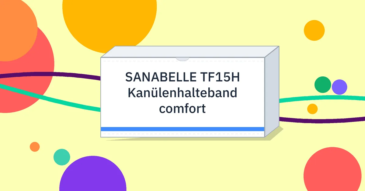 Symbolbild: Packung mit der Aufschrift SANABELLE TF15H Kanülenhalteband comfort (PZN 09304279) – Verfügbarkeit und Bezug in Apotheken in Frankfurt am Main