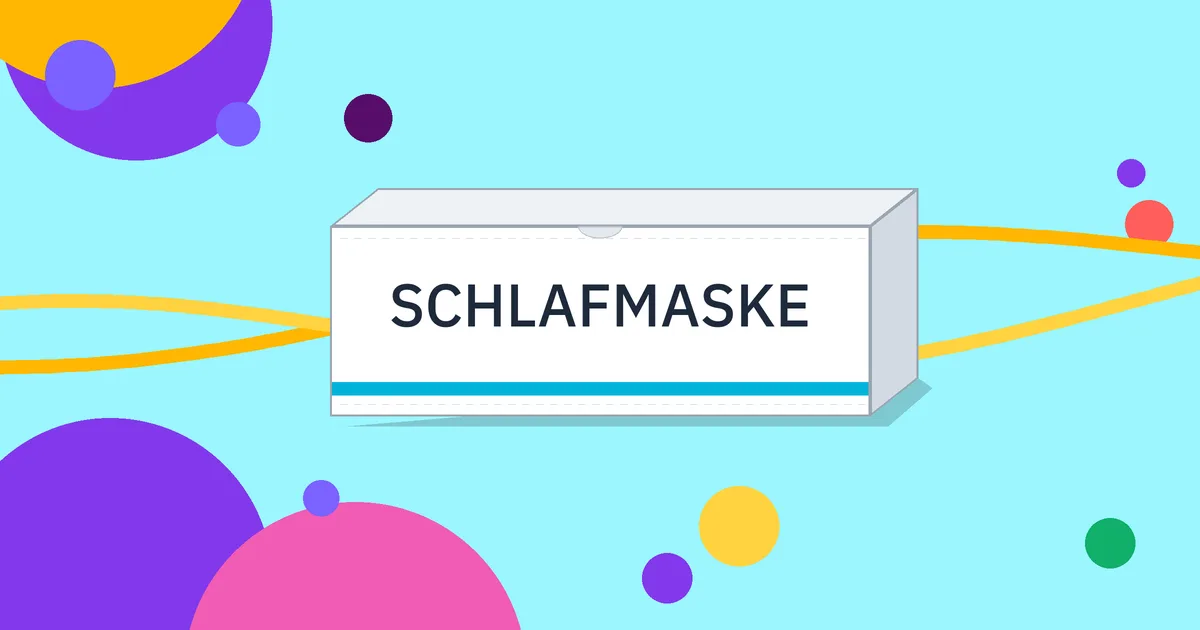Symbolbild: Packung mit der Aufschrift SCHLAFMASKE (PZN 18232805) – Verfügbarkeit und Bezug in Apotheken in Frankfurt am Main