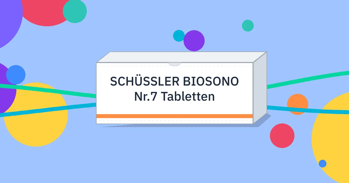 Symbolbild: Packung mit der Aufschrift SCHÜSSLER BIOSONO Nr.7 Tabletten (PZN 04679129) – Verfügbarkeit und Bezug in Apotheken in Frankfurt am Main