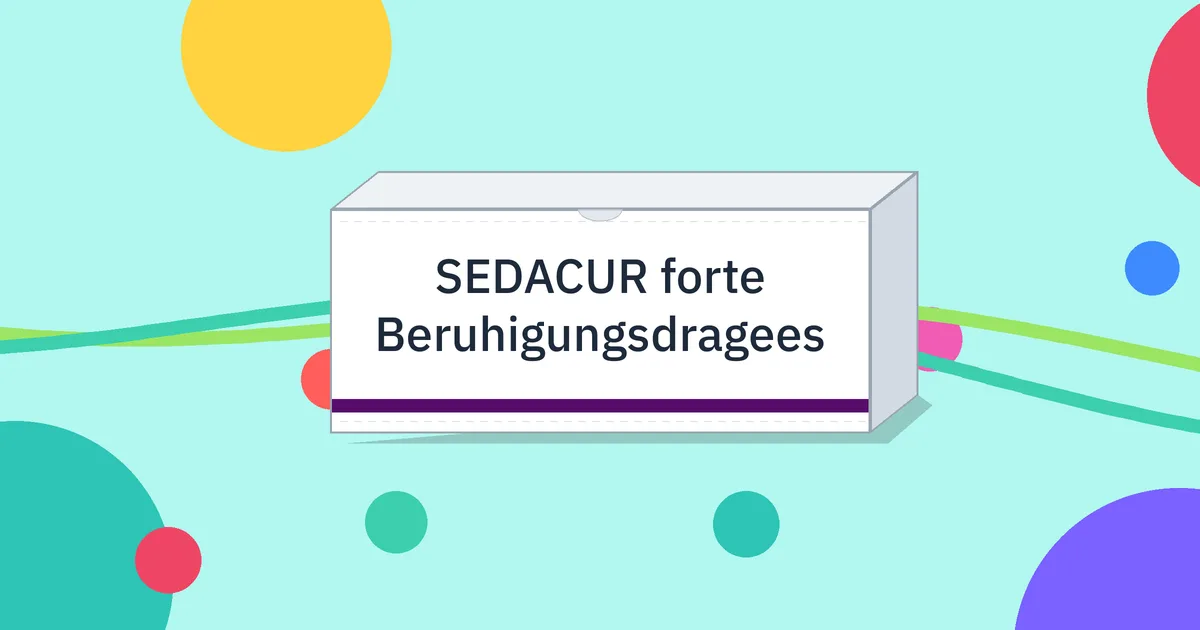 Symbolbild: Packung mit der Aufschrift SEDACUR forte Beruhigungsdragees (PZN 06876733) – Verfügbarkeit und Bezug in Apotheken in Frankfurt am Main