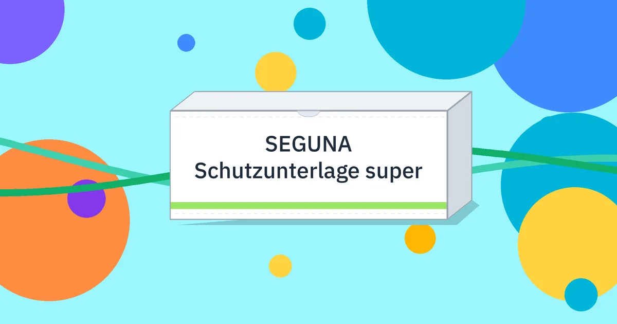 Symbolbild: Packung mit der Aufschrift SEGUNA Schutzunterlage super (PZN 13985718) – Verfügbarkeit und Bezug in Apotheken in Frankfurt am Main