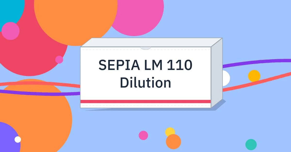 Symbolbild: Packung mit der Aufschrift SEPIA LM 110 Dilution (PZN 13188755) – Verfügbarkeit und Bezug in Apotheken in Frankfurt am Main
