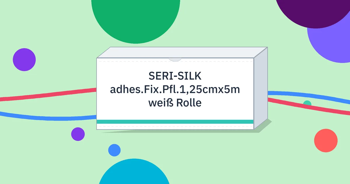Symbolbild: Packung mit der Aufschrift SERI-SILK adhes.Fix.Pfl.1,25cmx5m weiß Rolle (PZN 19837108) – Verfügbarkeit und Bezug in Apotheken in Frankfurt am Main