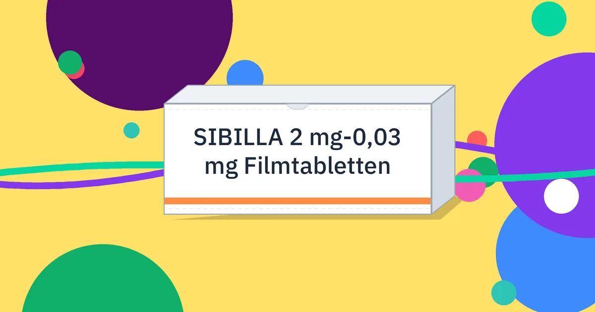Symbolbild: Packung mit der Aufschrift SIBILLA 2 mg-0,03 mg Filmtabletten (PZN 09779427) – Verfügbarkeit und Bezug in Apotheken in Frankfurt am Main