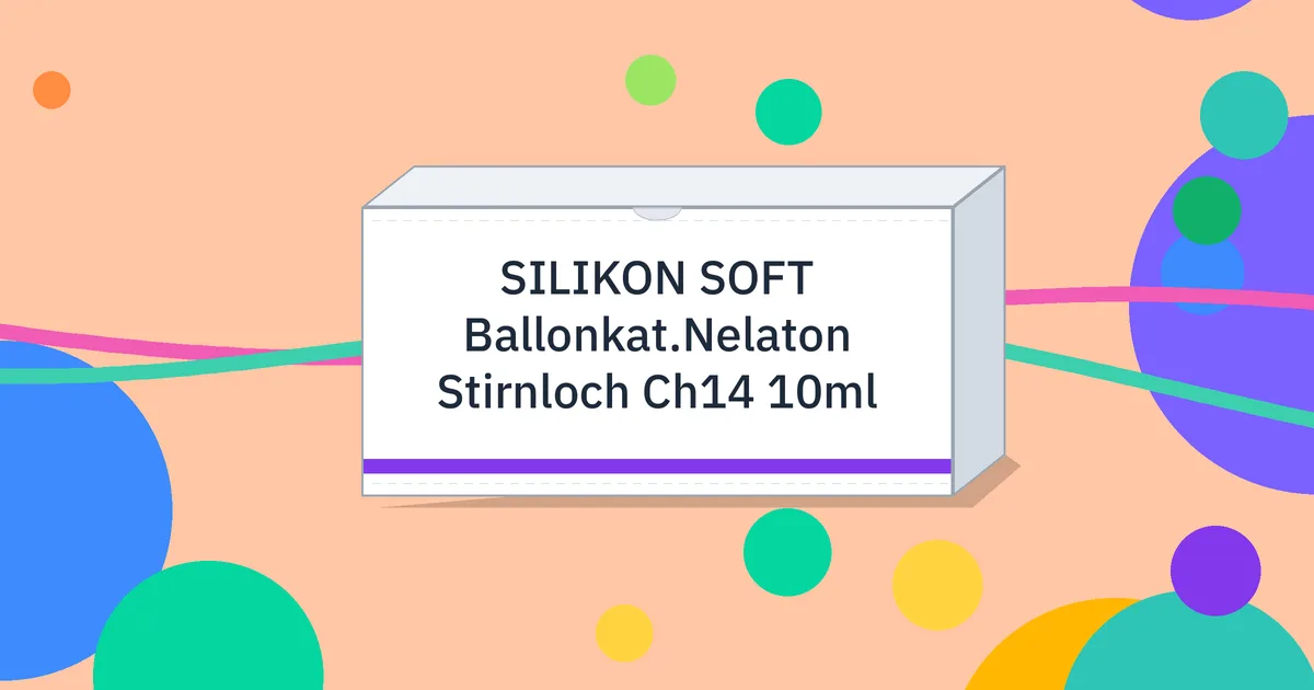 Symbolbild: Packung mit der Aufschrift SILIKON SOFT Ballonkat.Nelaton Stirnloch Ch14 10ml (PZN 16047311) – Verfügbarkeit und Bezug in Apotheken in Frankfurt am Main