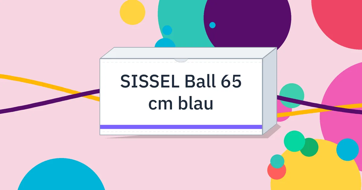 Symbolbild: Packung mit der Aufschrift SISSEL Ball 65 cm blau (PZN 01428786) – Verfügbarkeit und Bezug in Apotheken in Frankfurt am Main