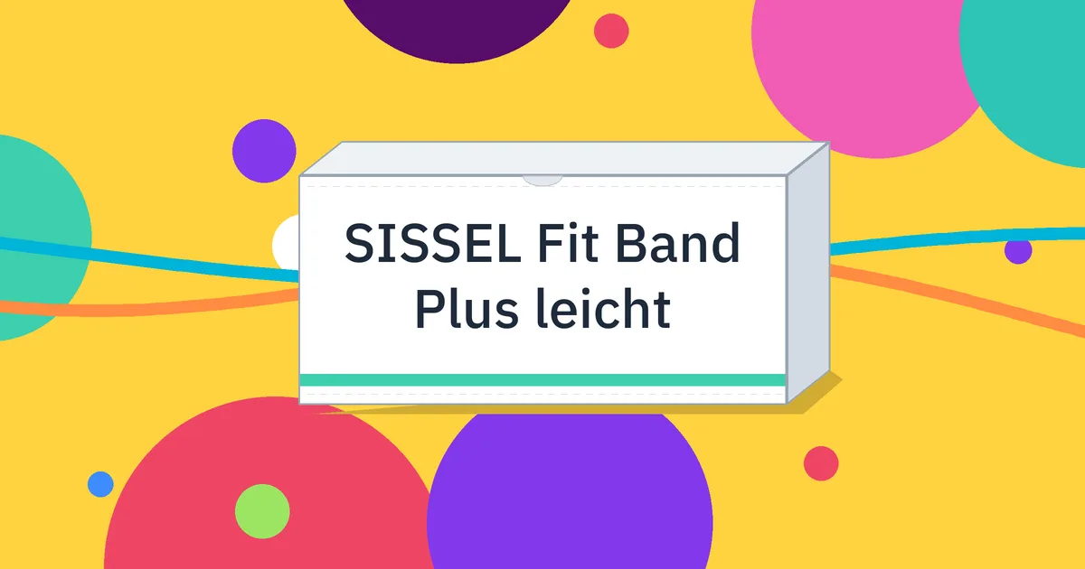 Symbolbild: Packung mit der Aufschrift SISSEL Fit Band Plus leicht (PZN 07713619) – Verfügbarkeit und Bezug in Apotheken in Frankfurt am Main
