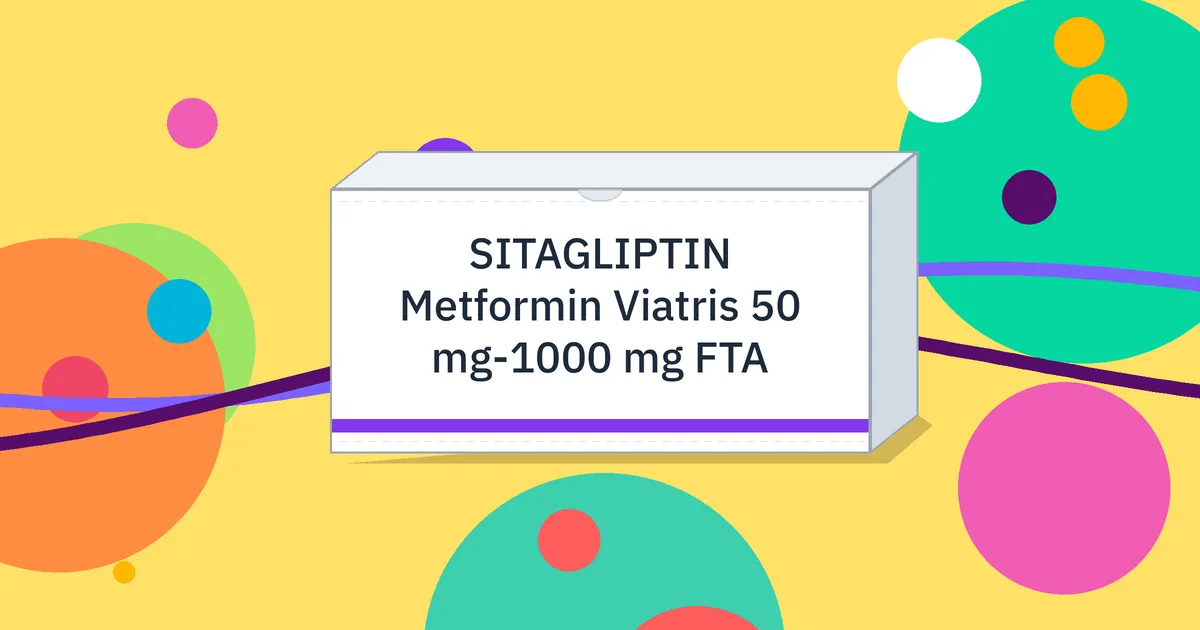 Symbolbild: Packung mit der Aufschrift SITAGLIPTIN Metformin Viatris 50 mg-1000 mg FTA (PZN 19953211) – Verfügbarkeit und Bezug in Apotheken in Frankfurt am Main