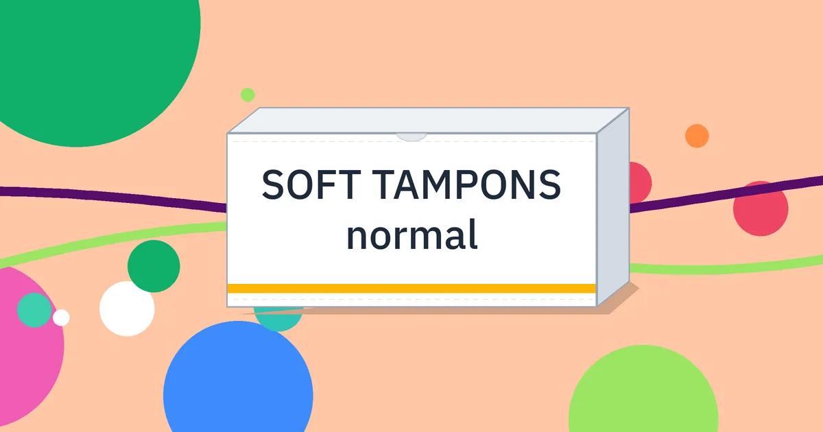 Symbolbild: Packung mit der Aufschrift SOFT TAMPONS normal (PZN 09750228) – Verfügbarkeit und Bezug in Apotheken in Frankfurt am Main