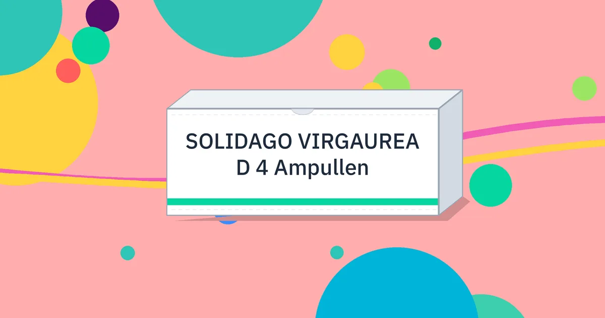 Symbolbild: Packung mit der Aufschrift SOLIDAGO VIRGAUREA D 4 Ampullen (PZN 11708268) – Verfügbarkeit und Bezug in Apotheken in Frankfurt am Main