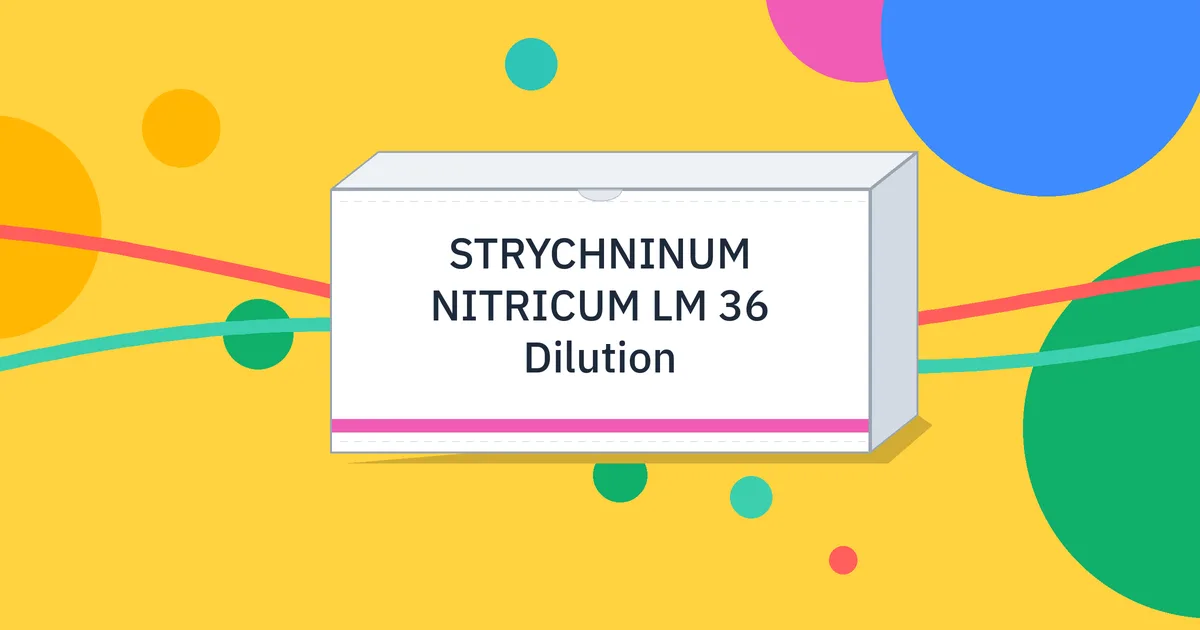 Symbolbild: Packung mit der Aufschrift STRYCHNINUM NITRICUM LM 36 Dilution (PZN 13206950) – Verfügbarkeit und Bezug in Apotheken in Frankfurt am Main