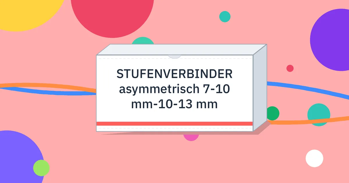 Symbolbild: Packung mit der Aufschrift STUFENVERBINDER asymmetrisch 7-10 mm-10-13 mm (PZN 17932593) – Verfügbarkeit und Bezug in Apotheken in Frankfurt am Main