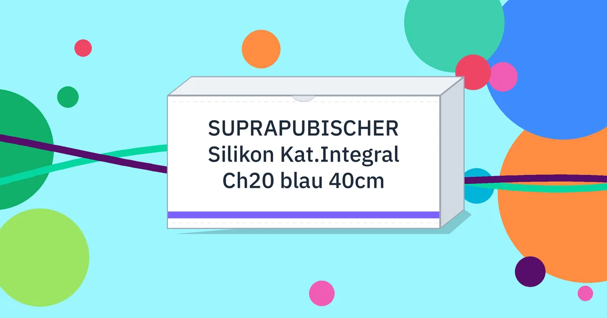 Symbolbild: Packung mit der Aufschrift SUPRAPUBISCHER Silikon Kat.Integral Ch20 blau 40cm (PZN 09767789) – Verfügbarkeit und Bezug in Apotheken in Frankfurt am Main