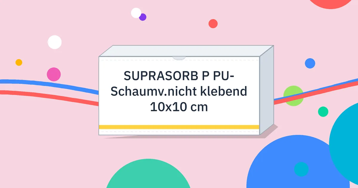 Symbolbild: Packung mit der Aufschrift SUPRASORB P PU-Schaumv.nicht klebend 10x10 cm (PZN 11115864) – Verfügbarkeit und Bezug in Apotheken in Frankfurt am Main