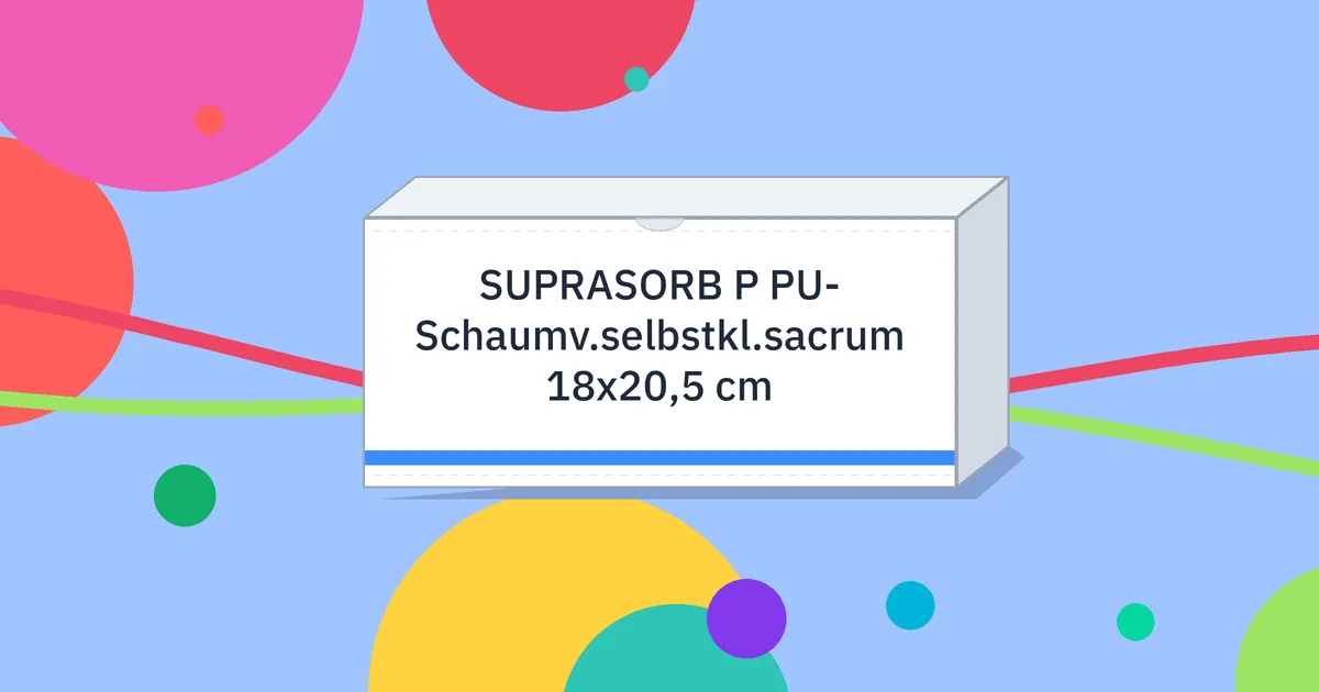 Symbolbild: Packung mit der Aufschrift SUPRASORB P PU-Schaumv.selbstkl.sacrum 18x20,5 cm (PZN 18001158) – Verfügbarkeit und Bezug in Apotheken in Frankfurt am Main