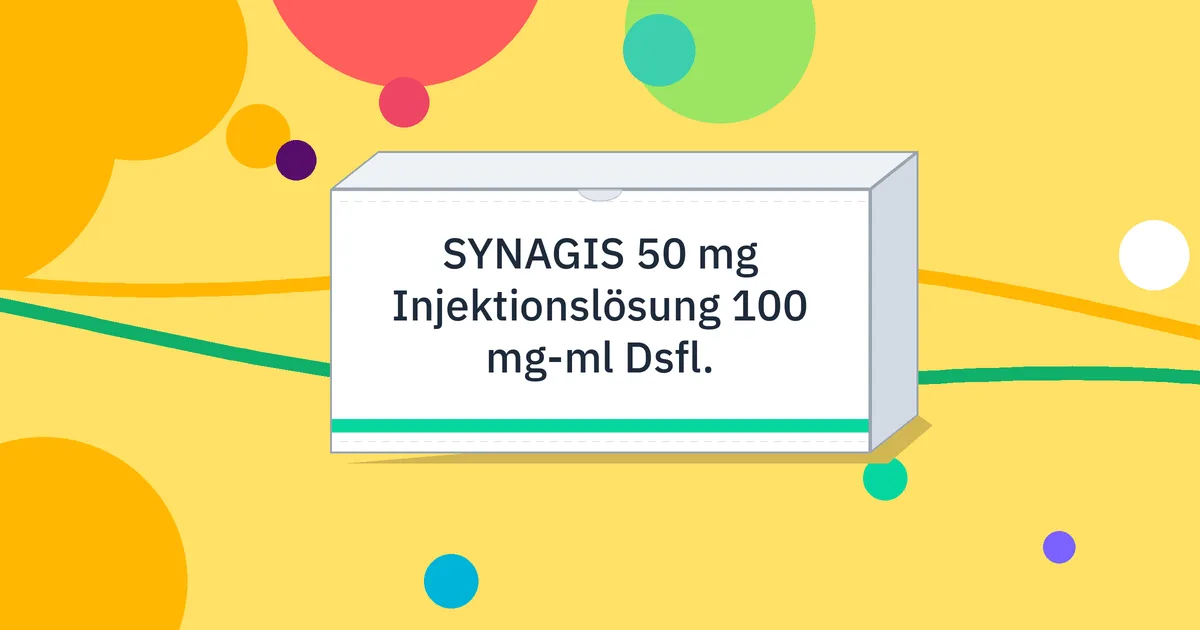 Symbolbild: Packung mit der Aufschrift SYNAGIS 50 mg Injektionslösung 100 mg-ml Dsfl. (PZN 17312850) – Verfügbarkeit und Bezug in Apotheken in Frankfurt am Main