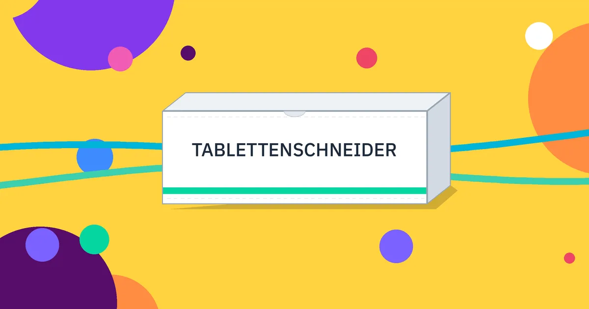 Symbolbild: Packung mit der Aufschrift TABLETTENSCHNEIDER (PZN 01681781) – Verfügbarkeit und Bezug in Apotheken in Frankfurt am Main