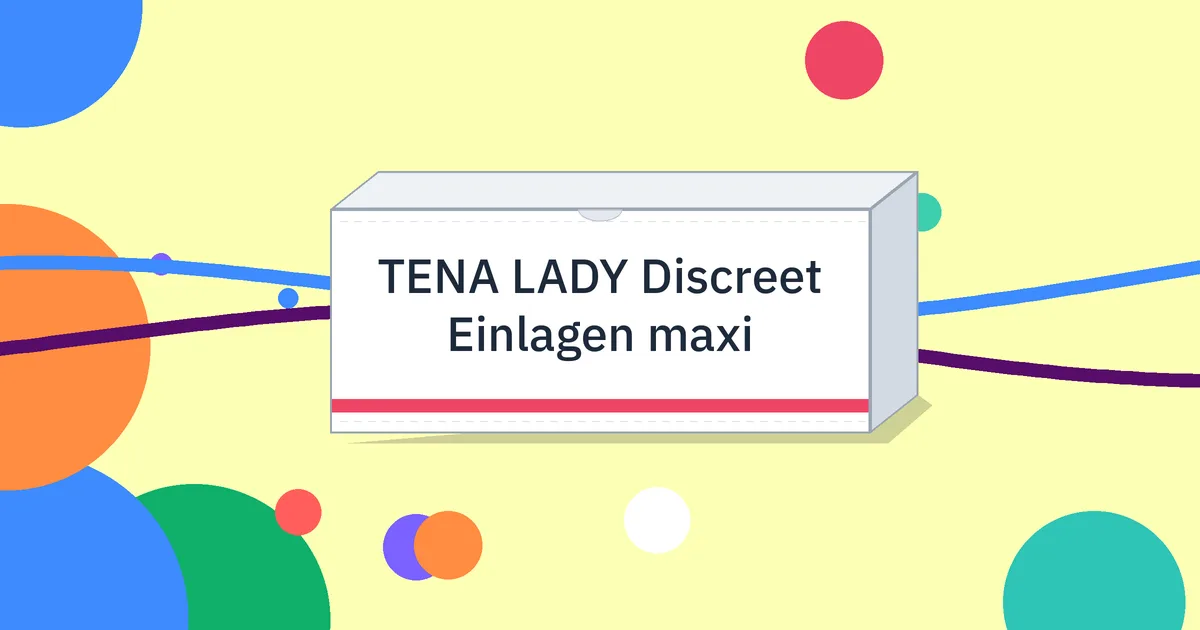 Symbolbild: Packung mit der Aufschrift TENA LADY Discreet Einlagen maxi (PZN 18322632) – Verfügbarkeit und Bezug in Apotheken in Frankfurt am Main