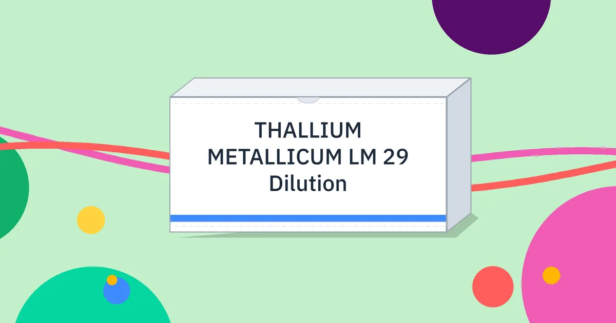 Symbolbild: Packung mit der Aufschrift THALLIUM METALLICUM LM 29 Dilution (PZN 13218611) – Verfügbarkeit und Bezug in Apotheken in Frankfurt am Main