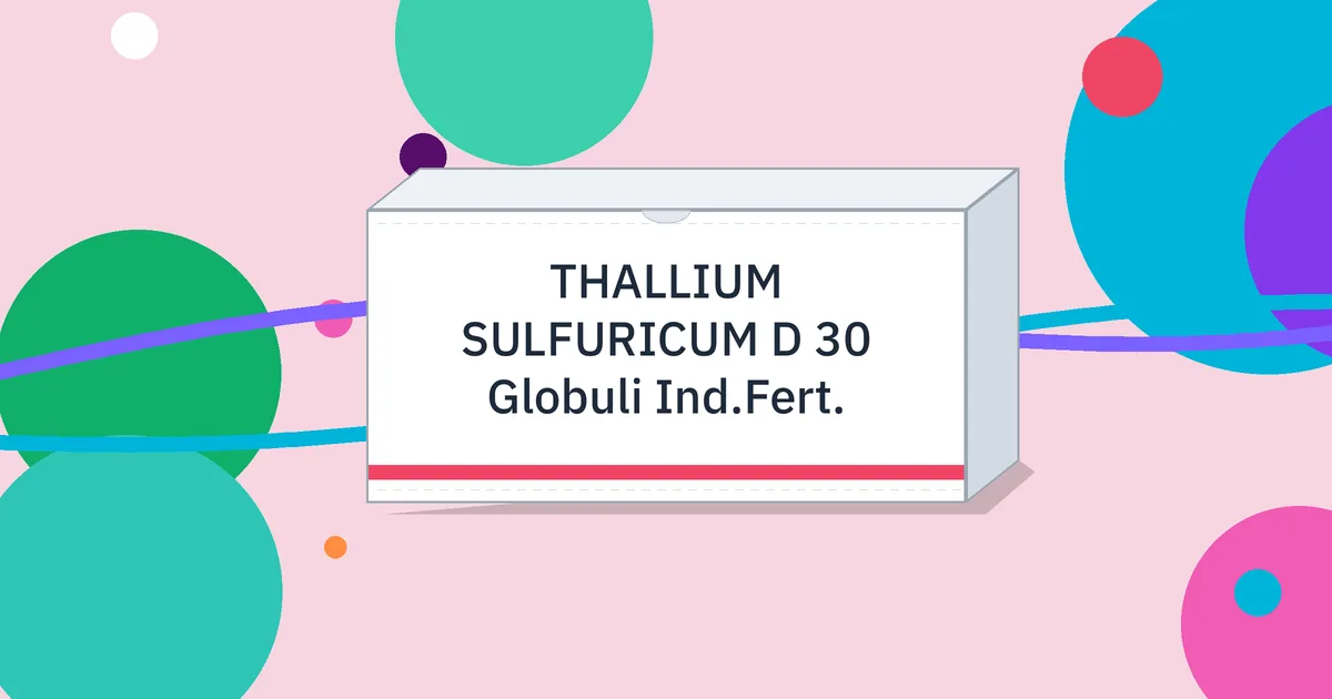 Symbolbild: Packung mit der Aufschrift THALLIUM SULFURICUM D 30 Globuli Ind.Fert. (PZN 17664916) – Verfügbarkeit und Bezug in Apotheken in Frankfurt am Main
