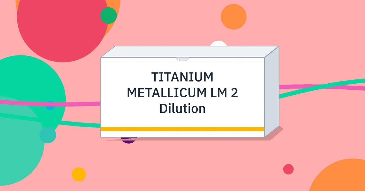Symbolbild: Packung mit der Aufschrift TITANIUM METALLICUM LM 2 Dilution (PZN 13224221) – Verfügbarkeit und Bezug in Apotheken in Frankfurt am Main