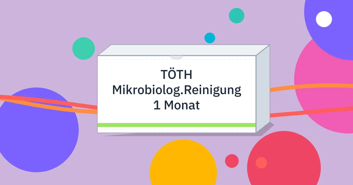 Symbolbild: Packung mit der Aufschrift TÖTH Mikrobiolog.Reinigung 1 Monat (PZN 02291409) – Verfügbarkeit und Bezug in Apotheken in Frankfurt am Main