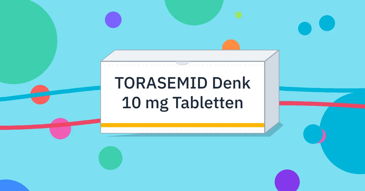 Symbolbild: Packung mit der Aufschrift TORASEMID Denk 10 mg Tabletten (PZN 16703436) – Verfügbarkeit und Bezug in Apotheken in Frankfurt am Main