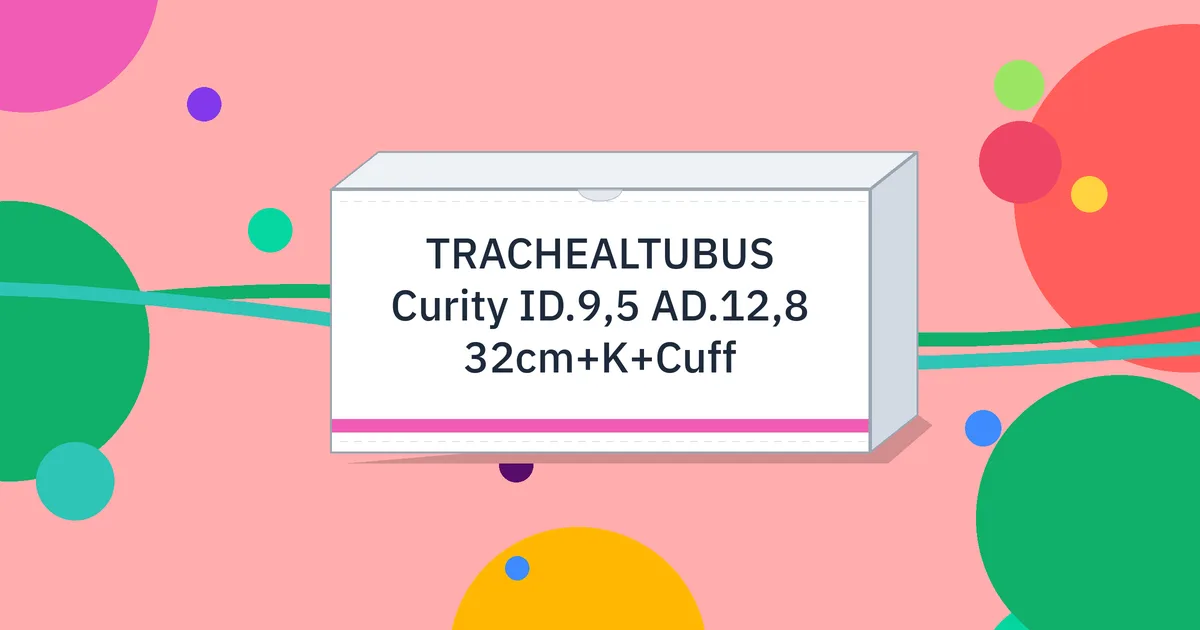 Symbolbild: Packung mit der Aufschrift TRACHEALTUBUS Curity ID.9,5 AD.12,8 32cm+K+Cuff (PZN 08885096) – Verfügbarkeit und Bezug in Apotheken in Frankfurt am Main