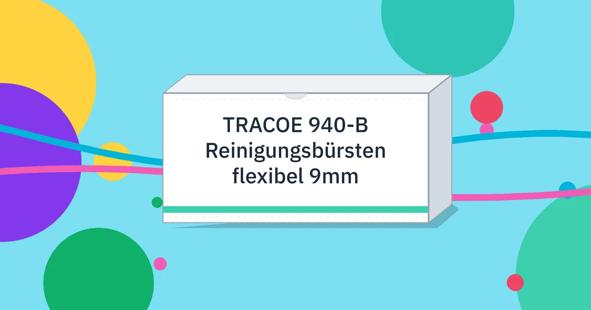 Symbolbild: Packung mit der Aufschrift TRACOE 940-B Reinigungsbürsten flexibel 9mm (PZN 02750969) – Verfügbarkeit und Bezug in Apotheken in Frankfurt am Main