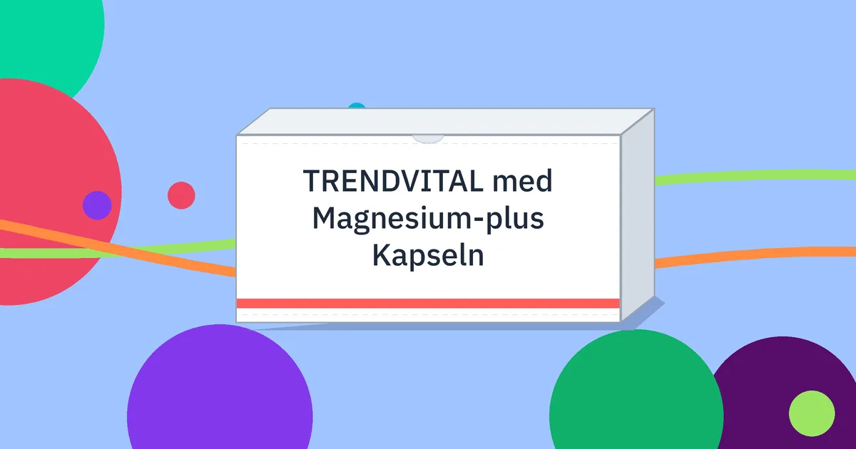 Symbolbild: Packung mit der Aufschrift TRENDVITAL med Magnesium-plus Kapseln (PZN 12563085) – Verfügbarkeit und Bezug in Apotheken in Frankfurt am Main