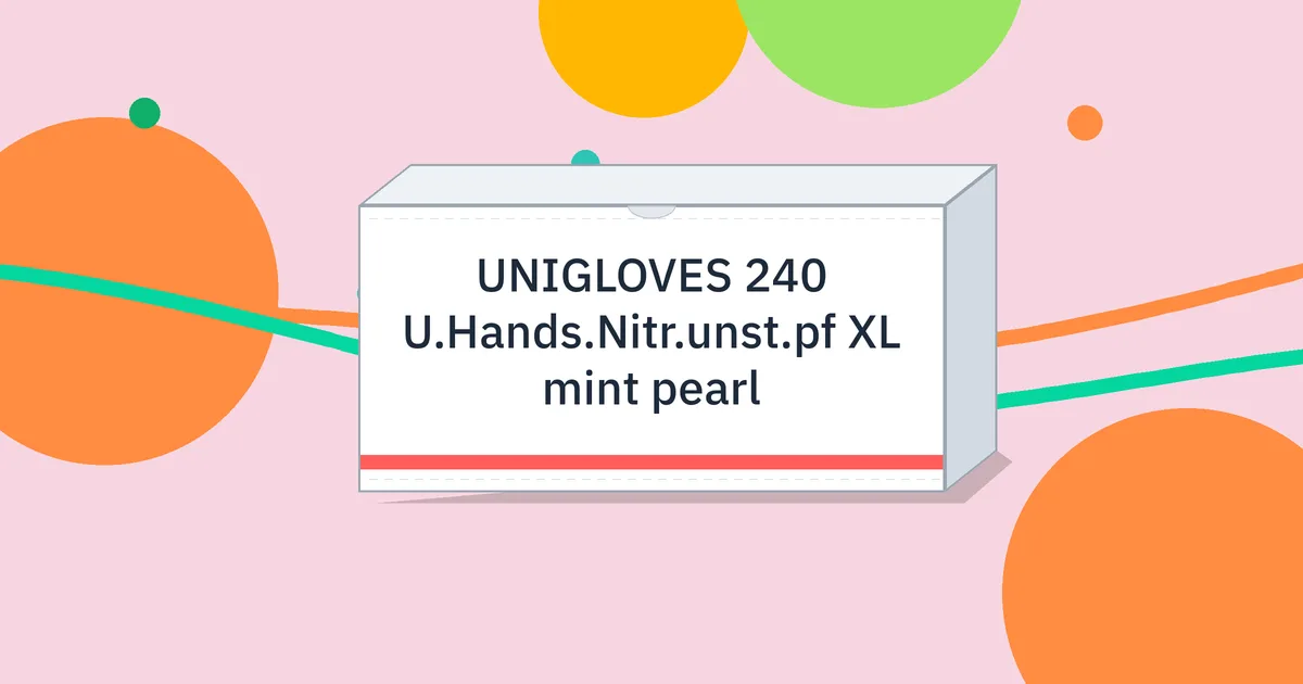 Symbolbild: Packung mit der Aufschrift UNIGLOVES 240 U.Hands.Nitr.unst.pf XL mint pearl (PZN 18102149) – Verfügbarkeit und Bezug in Apotheken in Frankfurt am Main