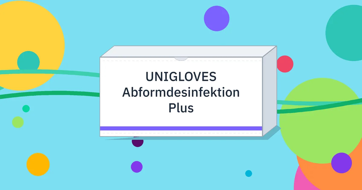 Symbolbild: Packung mit der Aufschrift UNIGLOVES Abformdesinfektion Plus (PZN 18332375) – Verfügbarkeit und Bezug in Apotheken in Frankfurt am Main
