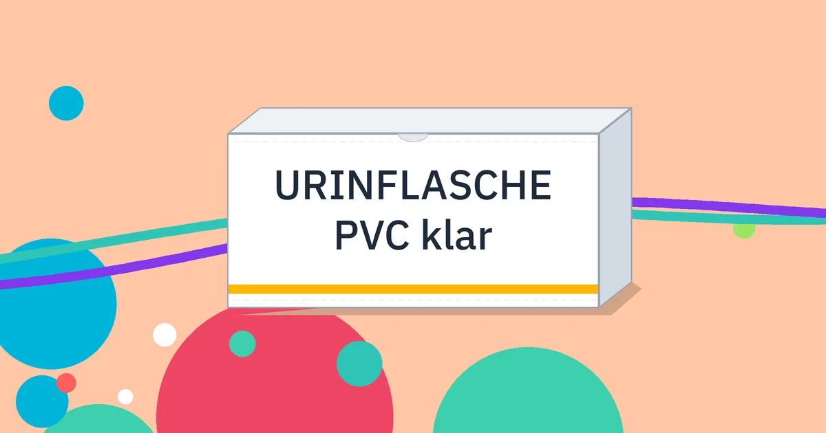 Symbolbild: Packung mit der Aufschrift URINFLASCHE PVC klar (PZN 08454261) – Verfügbarkeit und Bezug in Apotheken in Frankfurt am Main