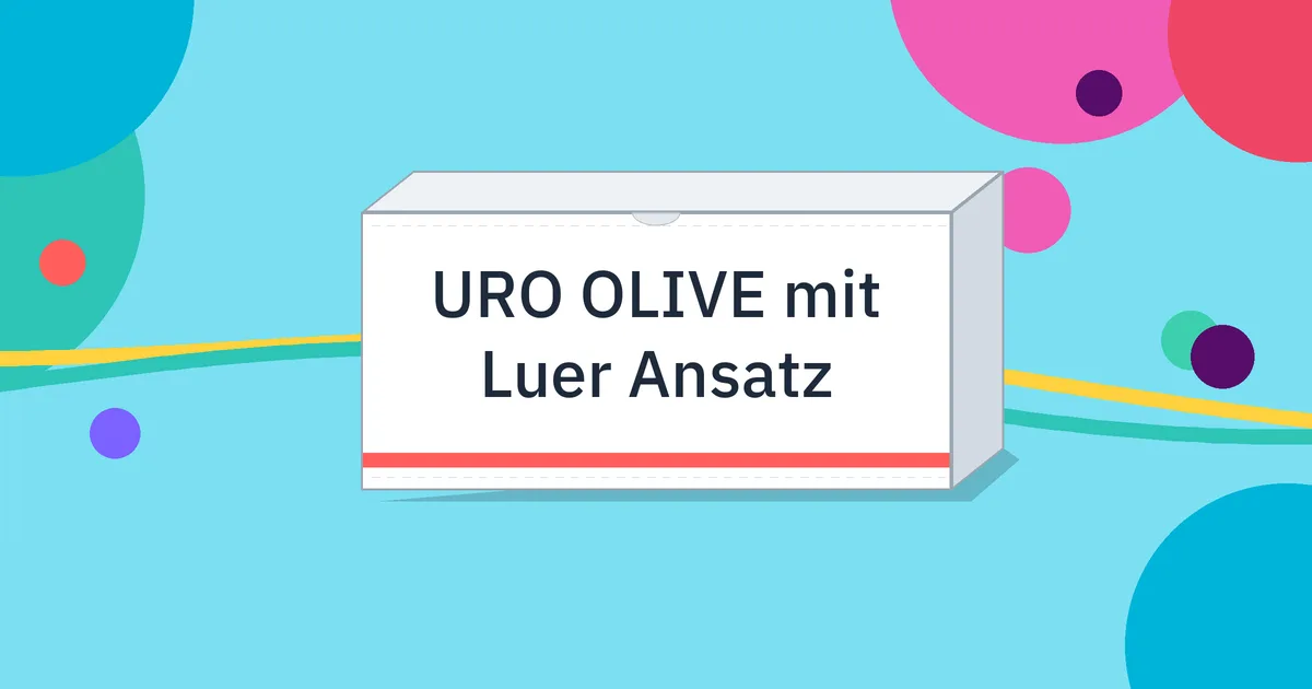 Symbolbild: Packung mit der Aufschrift URO OLIVE mit Luer Ansatz (PZN 11592311) – Verfügbarkeit und Bezug in Apotheken in Frankfurt am Main