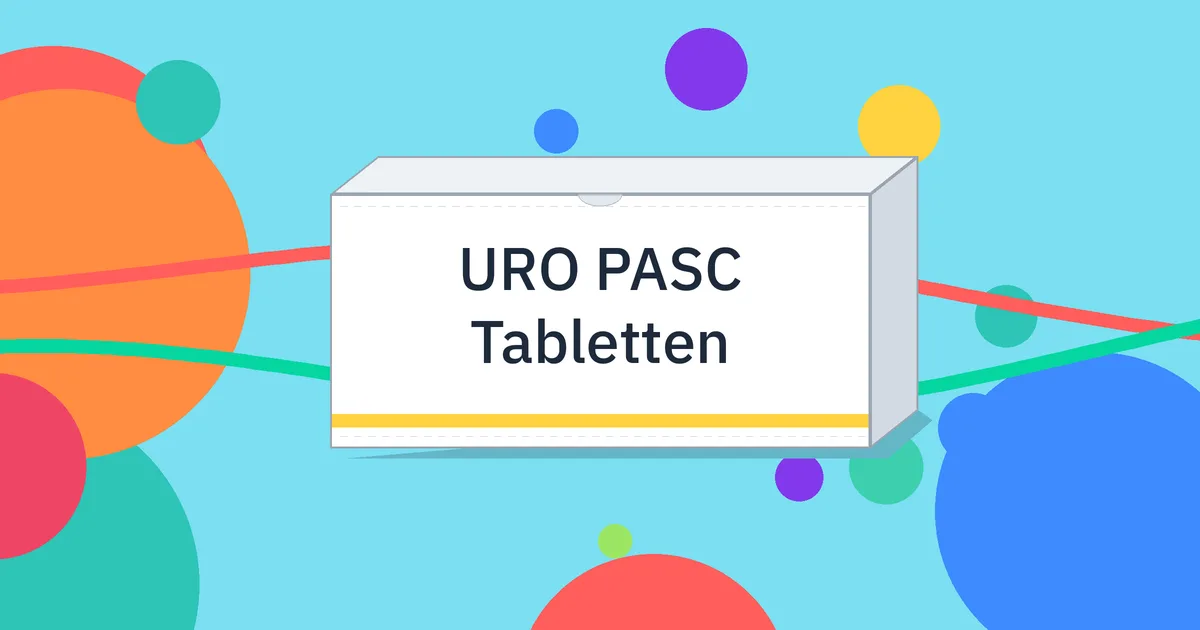 Symbolbild: Packung mit der Aufschrift URO PASC Tabletten (PZN 05991490) – Verfügbarkeit und Bezug in Apotheken in Frankfurt am Main