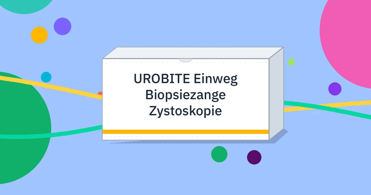 Symbolbild: Packung mit der Aufschrift UROBITE Einweg Biopsiezange Zystoskopie (PZN 17386156) – Verfügbarkeit und Bezug in Apotheken in Frankfurt am Main