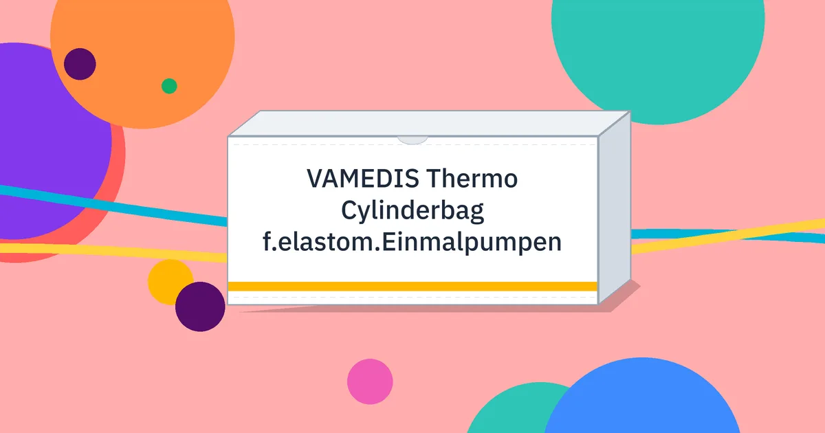 Symbolbild: Packung mit der Aufschrift VAMEDIS Thermo Cylinderbag f.elastom.Einmalpumpen (PZN 16681605) – Verfügbarkeit und Bezug in Apotheken in Frankfurt am Main