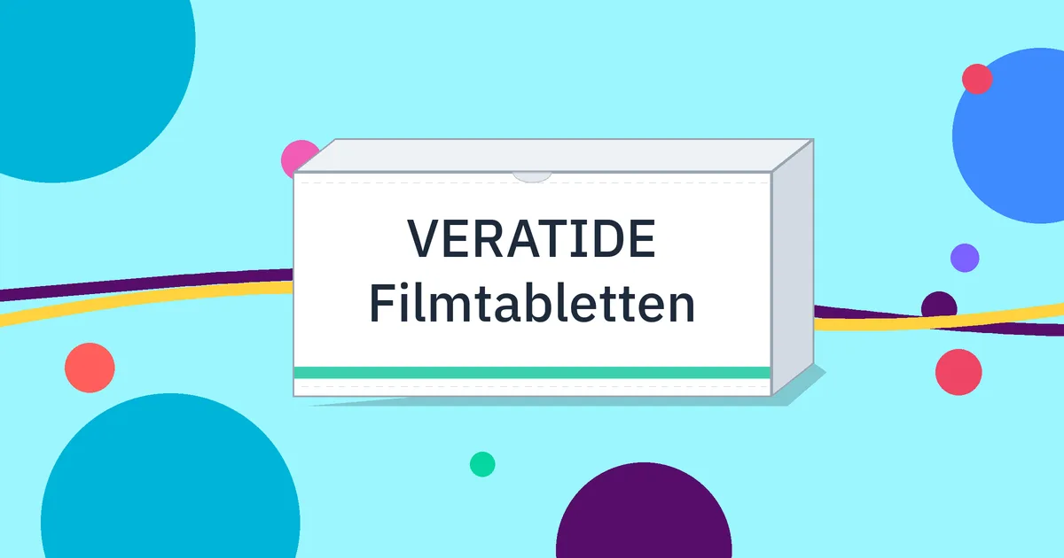 Symbolbild: Packung mit der Aufschrift VERATIDE Filmtabletten (PZN 03451424) – Verfügbarkeit und Bezug in Apotheken in Frankfurt am Main