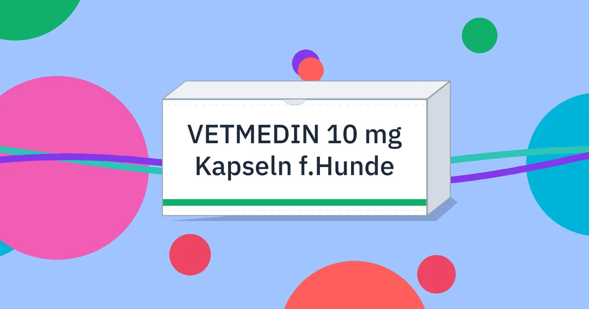 Symbolbild: Packung mit der Aufschrift VETMEDIN 10 mg Kapseln f.Hunde (PZN 09274408) – Verfügbarkeit und Bezug in Apotheken in Frankfurt am Main
