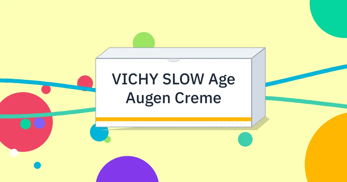 Symbolbild: Packung mit der Aufschrift VICHY SLOW Age Augen Creme (PZN 12516660) – Verfügbarkeit und Bezug in Apotheken in Frankfurt am Main