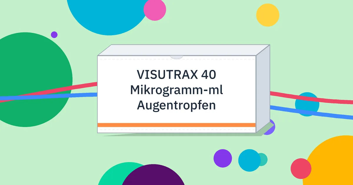 Symbolbild: Packung mit der Aufschrift VISUTRAX 40 Mikrogramm-ml Augentropfen (PZN 17511727) – Verfügbarkeit und Bezug in Apotheken in Frankfurt am Main