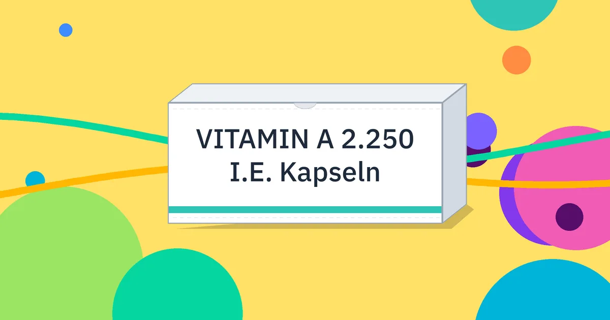 Symbolbild: Packung mit der Aufschrift VITAMIN A 2.250 I.E. Kapseln (PZN 20334625) – Verfügbarkeit und Bezug in Apotheken in Frankfurt am Main