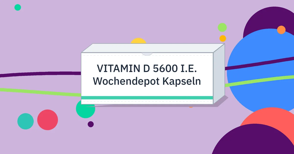 Symbolbild: Packung mit der Aufschrift VITAMIN D 5600 I.E. Wochendepot Kapseln (PZN 11077359) – Verfügbarkeit und Bezug in Apotheken in Frankfurt am Main