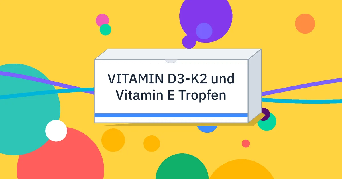 Symbolbild: Packung mit der Aufschrift VITAMIN D3-K2 und Vitamin E Tropfen (PZN 19905324) – Verfügbarkeit und Bezug in Apotheken in Frankfurt am Main