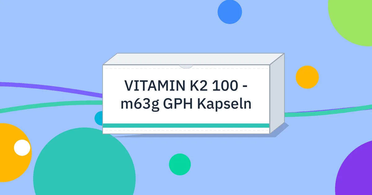 Symbolbild: Packung mit der Aufschrift VITAMIN K2 100 -m63g GPH Kapseln (PZN 10337982) – Verfügbarkeit und Bezug in Apotheken in Frankfurt am Main
