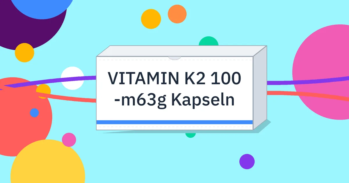 Symbolbild: Packung mit der Aufschrift VITAMIN K2 100 -m63g Kapseln (PZN 13654045) – Verfügbarkeit und Bezug in Apotheken in Frankfurt am Main