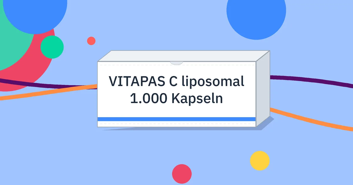 Symbolbild: Packung mit der Aufschrift VITAPAS C liposomal 1.000 Kapseln (PZN 17514045) – Verfügbarkeit und Bezug in Apotheken in Frankfurt am Main