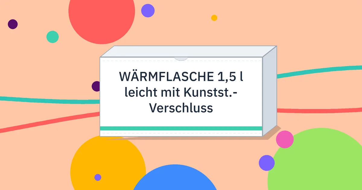 Symbolbild: Packung mit der Aufschrift WÄRMFLASCHE 1,5 l leicht mit Kunstst.-Verschluss (PZN 01740325) – Verfügbarkeit und Bezug in Apotheken in Frankfurt am Main