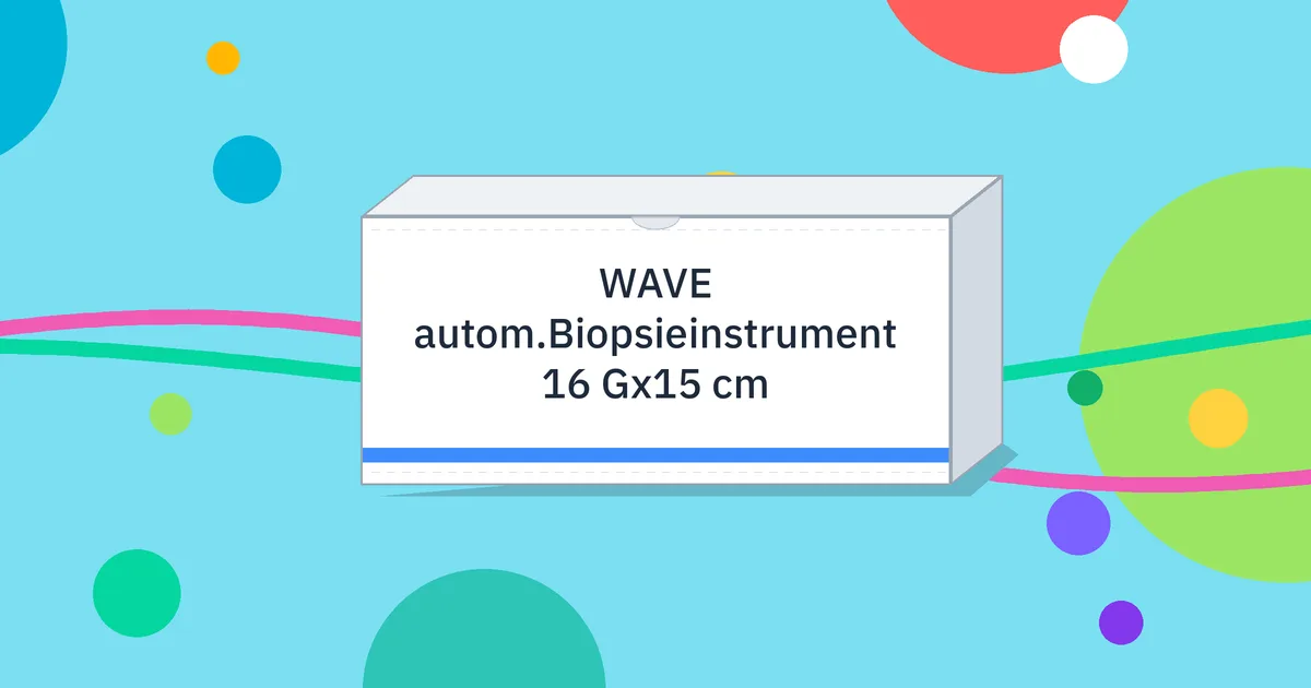 Symbolbild: Packung mit der Aufschrift WAVE autom.Biopsieinstrument 16 Gx15 cm (PZN 19529909) – Verfügbarkeit und Bezug in Apotheken in Frankfurt am Main
