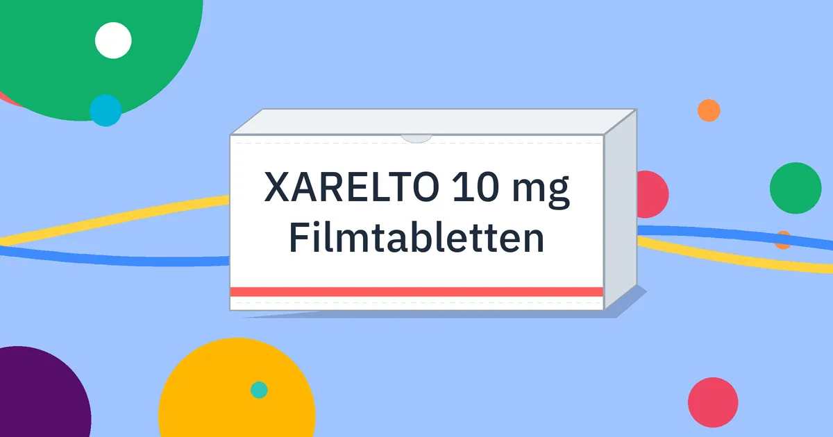 Symbolbild: Packung mit der Aufschrift XARELTO 10 mg Filmtabletten (PZN 07799029) – Verfügbarkeit und Bezug in Apotheken in Frankfurt am Main